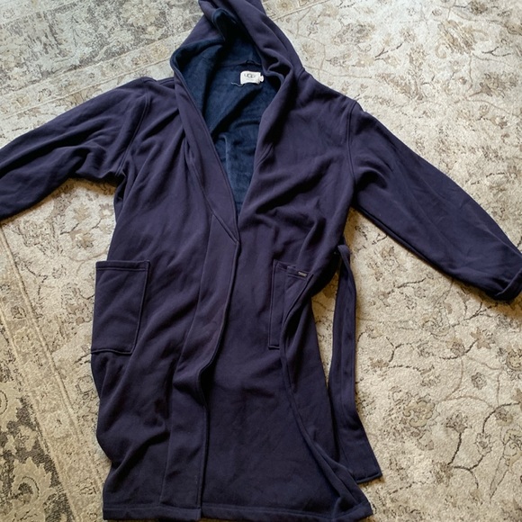 UGG | Other | Mens Ugg Navy Blue Robe With Hood And Belt Pockets Long ...